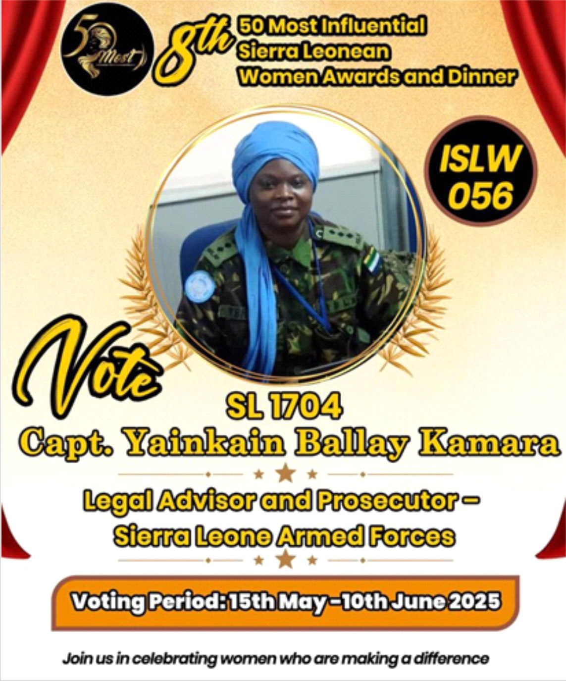 For 50 Most Influential Women… Captain Yainkain Ballay Kamara Nominated ...
